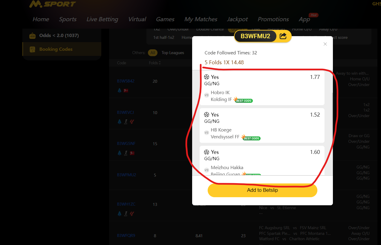 HOW TO FILTER BOOKING CODES WITH REGARDS TO SELECTED MARKET OPTIONS – MSport GH